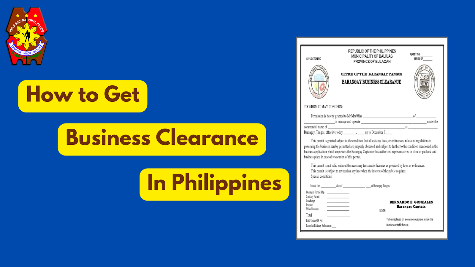 Business Clearance - Police Clearance